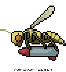 Vector Pixel Art Wasp Bomb Isolated Stock Vector (Royalty Free ...