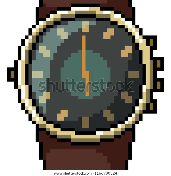 Vector Pixel Art Watch Isolated Cartoon Stock Vector (Royalty Free ...