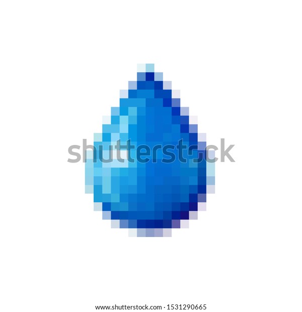 Vector Pixel Art Water Drop Stock Vector (Royalty Free) 1531290665 ...