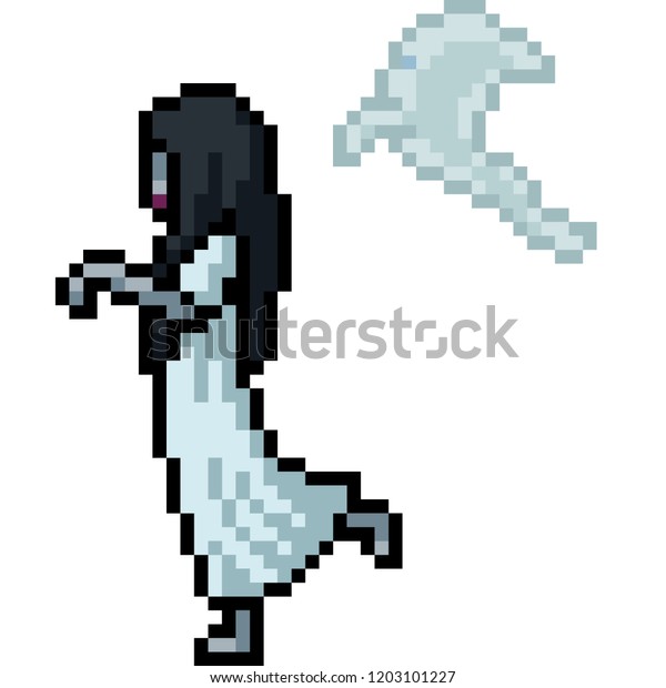 Vector Pixel Art White Lady Isolated Stock Vector (Royalty Free) 1203101227