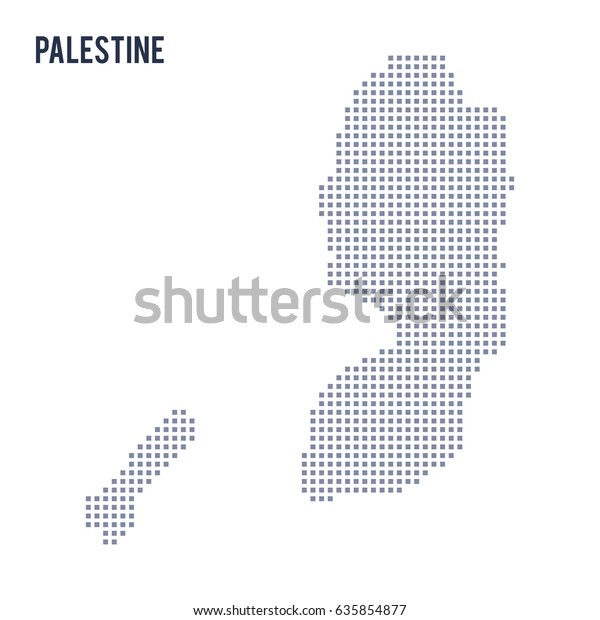 Vector Pixel Map Palestine Isolated On Stock Vector (Royalty Free ...
