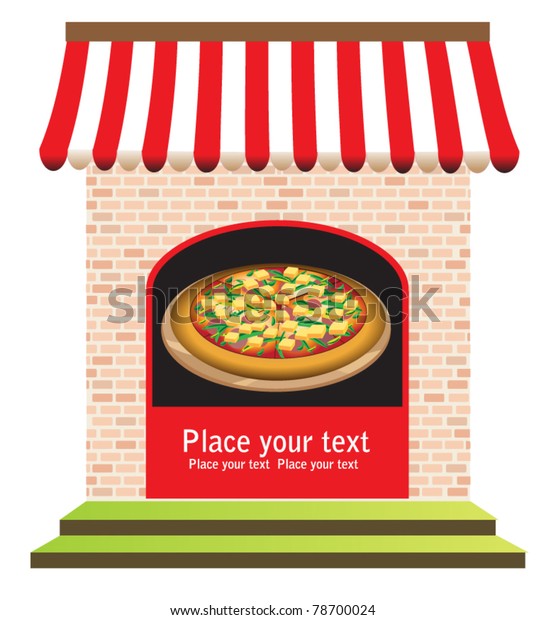Vector Pizza Restaurant Signs On Door Stock Vector (Royalty Free ...
