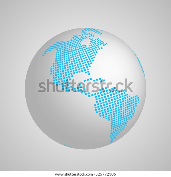 Vector Planet Earth Globe Blue Squared Lagervektor (royaltyfri) 525772306