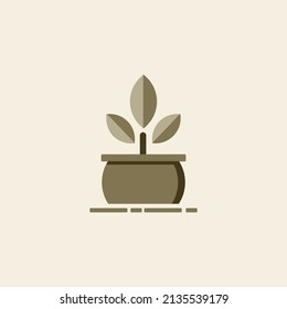 Vector Plant Pot Logo Design Template Stock Vector (Royalty Free ...