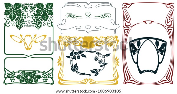 Vector Plant Vignette Border Labels Banner Stock Vector (Royalty Free ...