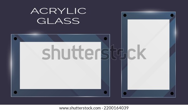 Vector Plastic Acrylic Glass Mockup Glow Stock Vector (Royalty Free ...