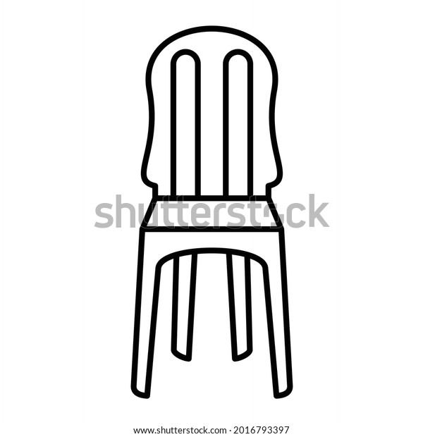 Vector Plastic Chair Outline Icon Design Stock Vector (Royalty Free ...
