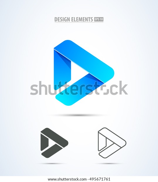 Vector play logo icon. Video application icon design template. Music ...