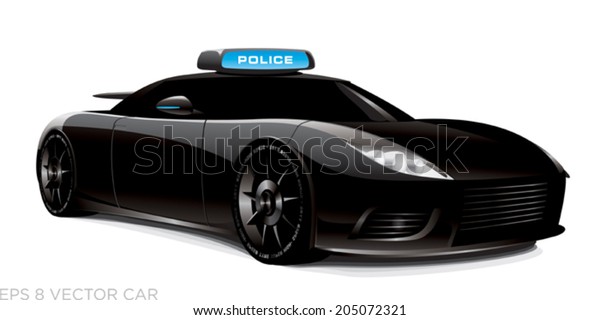 Vector Police Car Stock Vector (Royalty Free) 205072321 | Shutterstock