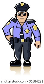 Tough Confident Policeman Cool Sunglasses Arms Stock Vector (Royalty ...
