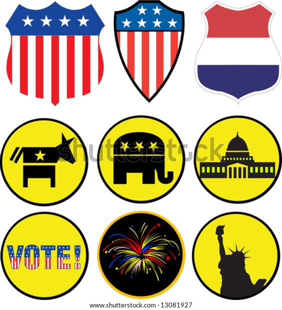 Vector Political Icons Set Stock Vector (Royalty Free) 13081927
