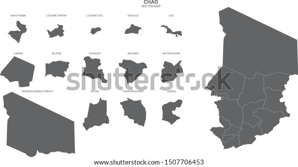 Vector Political Map Chad On White: Vector có sẵn (miễn phí bản quyền ...