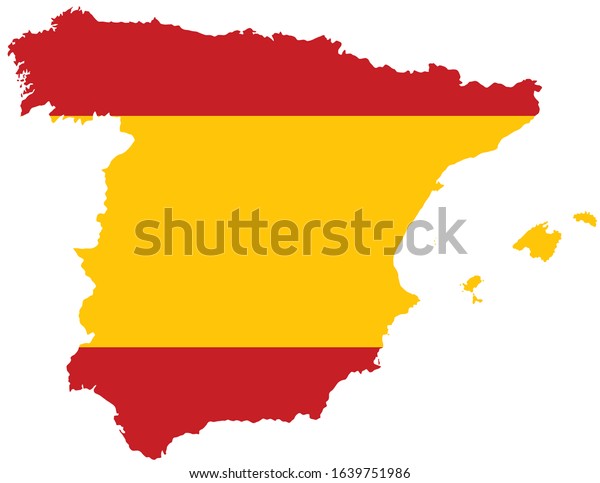 Vector Political Map Spain Flag Isolated Stock Vector (Royalty Free ...