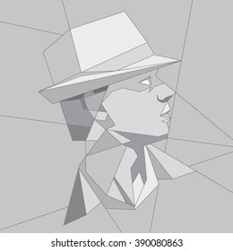 Vector Polygon Illustration Male Face Wearing: vector de stock (libre ...