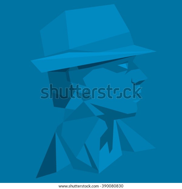 Vector Polygon Illustration Male Face Wearing Stock Vector (Royalty ...