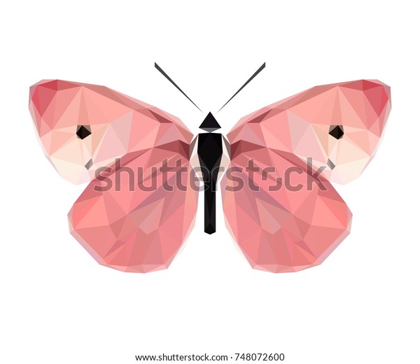 Vector Polygonal Butterfly Low Poly Insect Stock Vector (Royalty Free ...