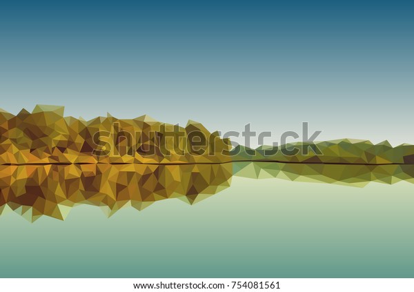 Vector Polygonal Landscape Illustration Abstract Forest Stock Vector ...