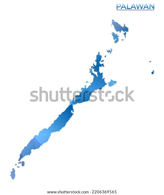 Vector Polygonal Palawan Map Vibrant Geometric Stock Vector (Royalty ...