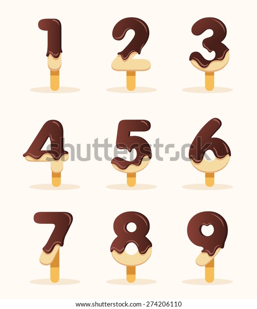 Vector Popsicle Numbers Vector Illustration 库存矢量图（免版税）274206110 ...