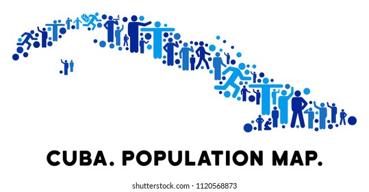 Vector Population Cuba Map Demography Abstraction Stock Vector (Royalty ...