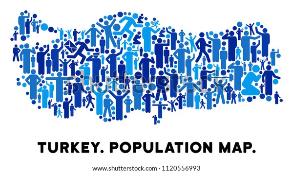 Vector Population Turkey Map Demography Abstraction: vetor stock (livre ...