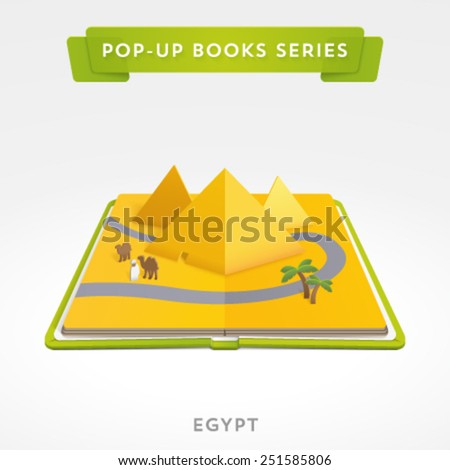 Vector Popup Book Egypt Pyramids Inside Stock Vector (Royalty Free ...
