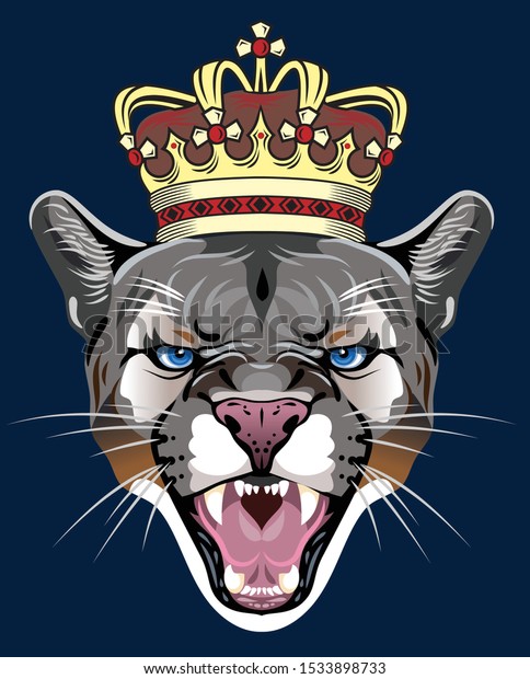 Vector Portrait Angry Grinning Puma Wild Stock Vector (Royalty Free ...