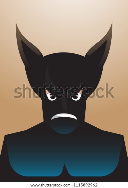 Vector Portrait Drawing Very Angry Faced Stock Vector (Royalty Free ...