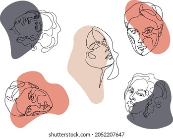 Vector Portrait Girl One Line Stock Vector (Royalty Free) 2052207647 ...