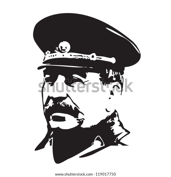 Vector Portrait Joseph Stalin Black White Stock Vector (Royalty Free ...