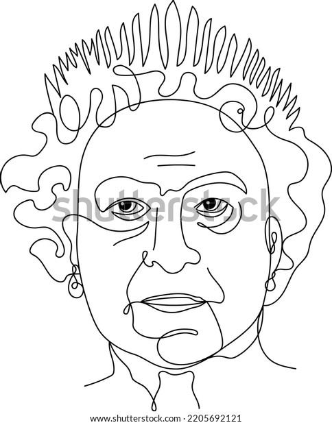 Vector Portrait Queen Elizabeth Ii Black Stock Vector (Royalty Free ...