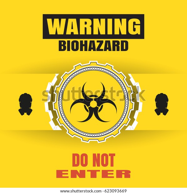 Vector Poster Biohazard Warning Paper Label Stock Vector (Royalty Free ...