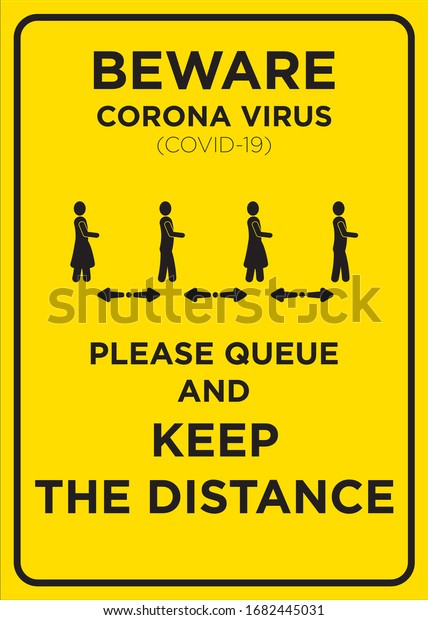 Vector Poster Corona Virus Covid19 Queue Stock Vector (Royalty Free ...