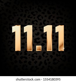 Vector Poster Golden Numbers 1111 World Stock Vector (Royalty Free ...