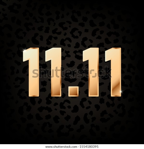 Vector Poster Golden Numbers 1111 World Stock Vector (Royalty Free ...