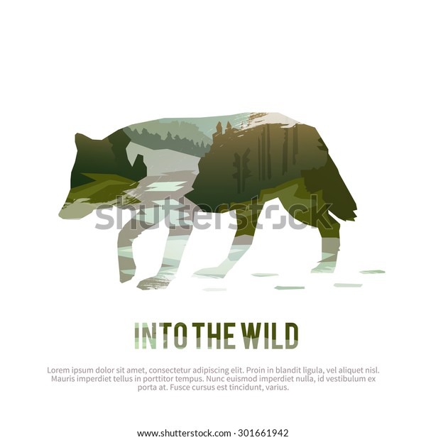 Vector Poster On Themes Wild Animals Stock Vector (Royalty Free) 301661942