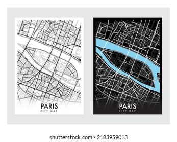Vector Poster Paris City Map Stock Vector (Royalty Free) 2183959013 ...