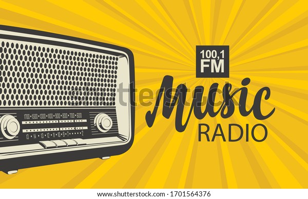 Vector Poster Radio Station Old Radio Stock Vector (Royalty Free ...