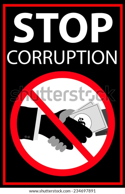 Vector Poster Stop Corruption Stock Vector (Royalty Free) 234697891 ...