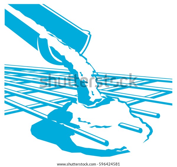 Vector Pouring Concrete Icon Stock Vector (Royalty Free) 596424581