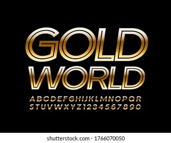 Golden Art Deco Alphabet Font Gold Stock Vector (Royalty Free) 1121556578