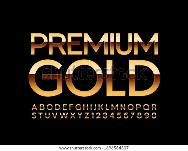 Vector Premium Gold Font Elite Alphabet Stock Vector (Royalty Free ...
