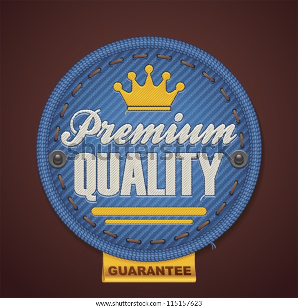 Vector Premium Quality Fabric Badge Icon Stock Vector (Royalty Free ...