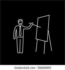 Vector Presentation Skills Icon Businessman Presenting Stock Vector ...
