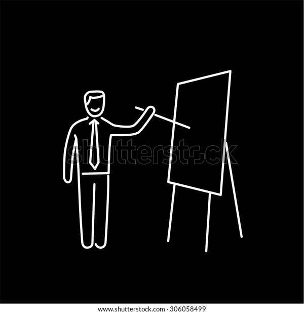 Vector Presentation Skills Icon Businessman Presenting Stock Vector ...