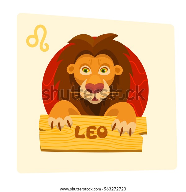 Vector Pretty Cartoon Leo Zodiac Sign Stock Vector (Royalty Free ...