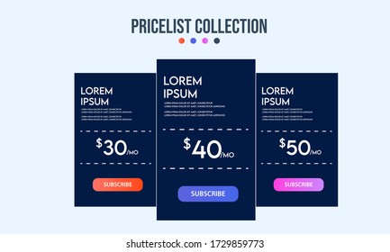 Vector Pricing Plan Banners Infographic Template Stock Vector (Royalty ...