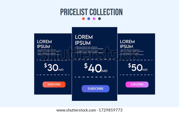 Vector Pricing Plan Banners Infographic Template Stock Vector (Royalty ...