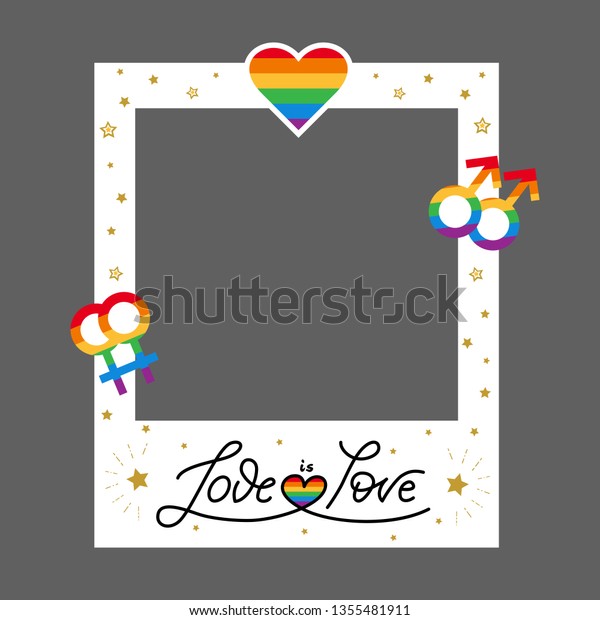Vector Pride Frame Lgbt Symbols Love Stock Vector (Royalty Free) 1355481911