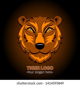 Vector Print Logo Tiger Low Key Stock Vector (Royalty Free) 1414595849 ...